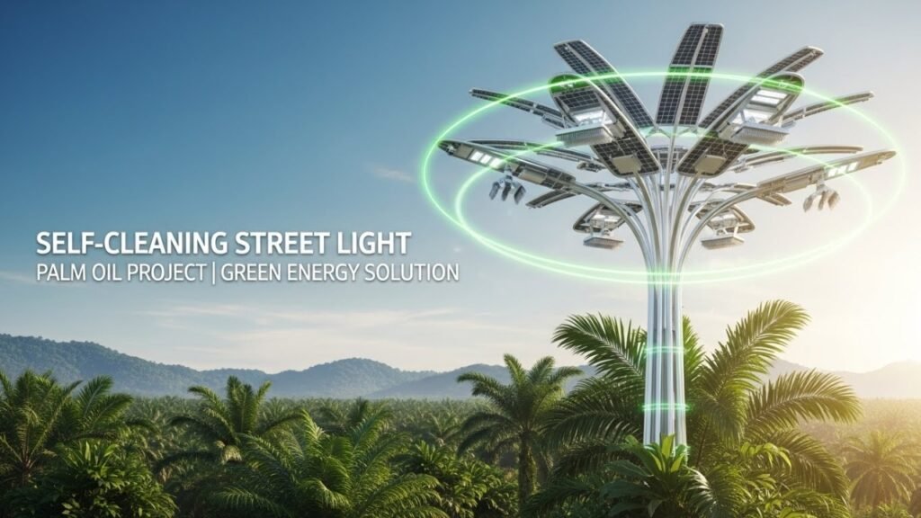 Self-Cleaning Street Light Palm Oil Project | Green Energy Solution